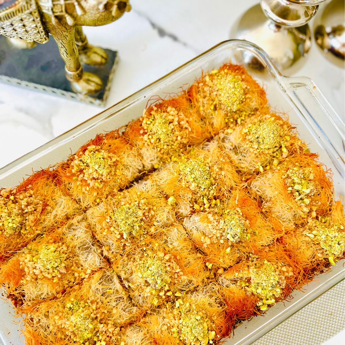Kadayif / Knafeh - Walnut Filled Crispy Pastry with Syrup - Galore Of ...
